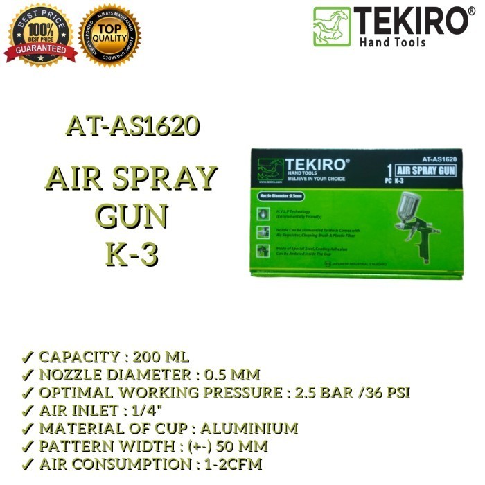 Jual TEKIRO Spray Gun K3 K 3 Tabung Atas Alat Semprot Cat Air Paint Gun ...