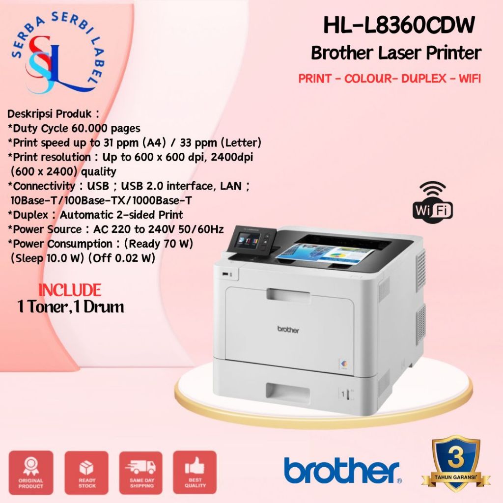 Jual BROTHER HL-L8360CDW | L8360 CDW Laser Colour Duplex + Network ...