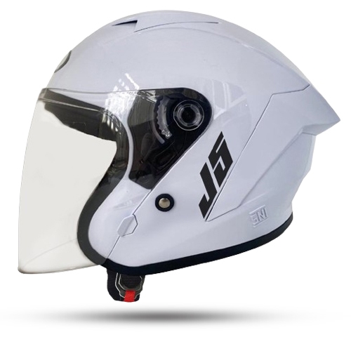 Jual Helm Half Face Mla J5 Cerberus Polos White Kaca Hitam/Helm Half ...