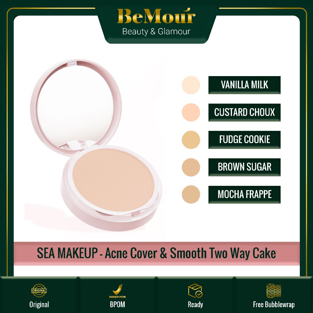 Jual SEA MAKEUP - ACNE COVER & SMOOTH TWO WAY CAKE - Pressed Powder ...