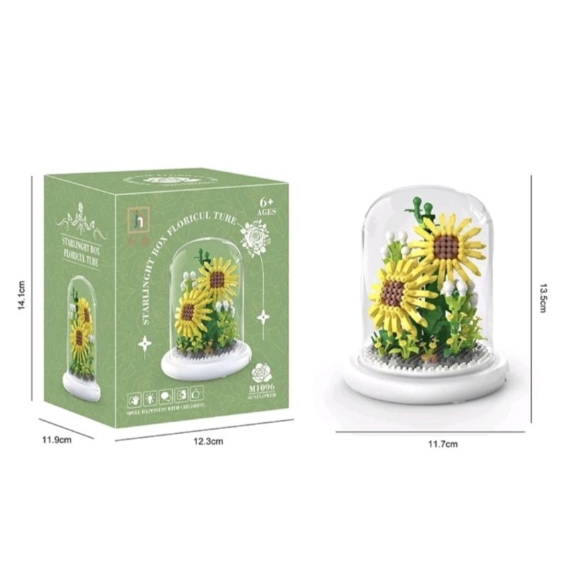 Jual Bricks Blok Bunga Lampu Balok Susun Hadiah Valentine Flower ...