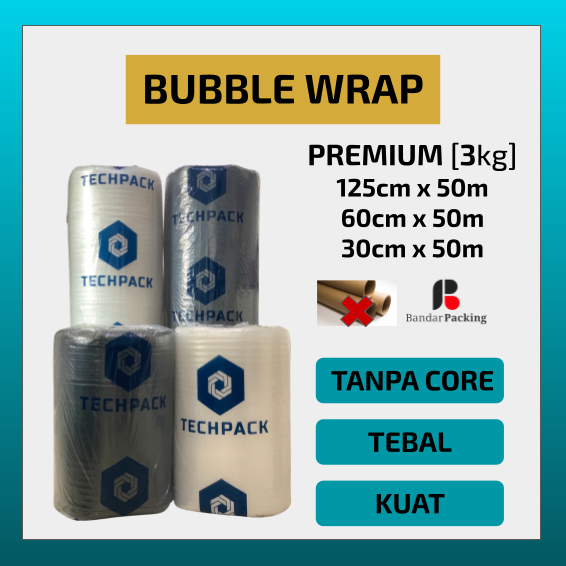 Jual Plastik Bubble Wrap Roll Hitam Putih Bening Premium Tebal 125cm x ...