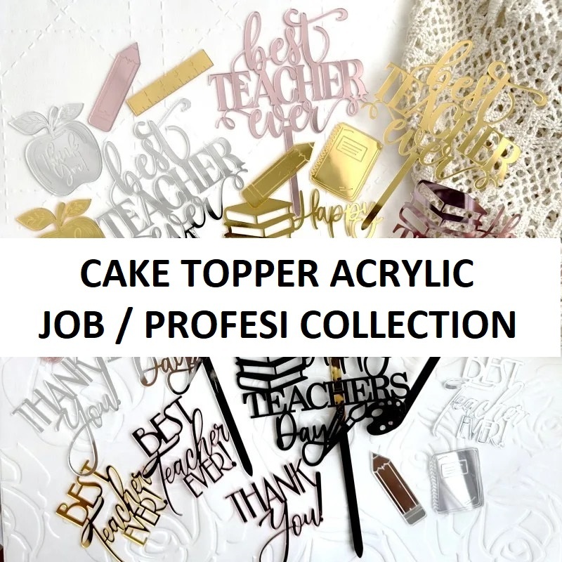 Jual CAKE TOPPER (JOB PROFESI BOS TEACHER) / cake topper ulang tahun ...