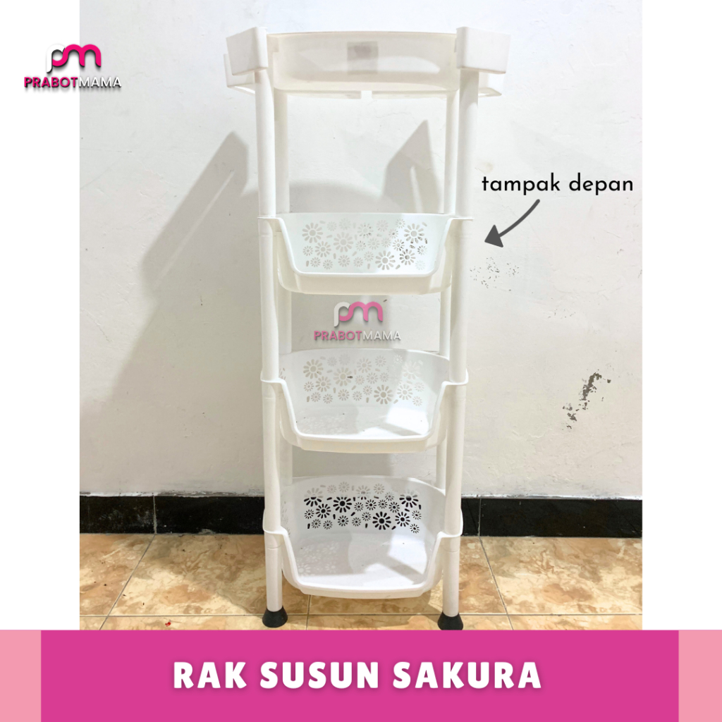 Jual Rak Roda Tinggi Putih Aesthetic Sakura - Prabotmama / Rak ...