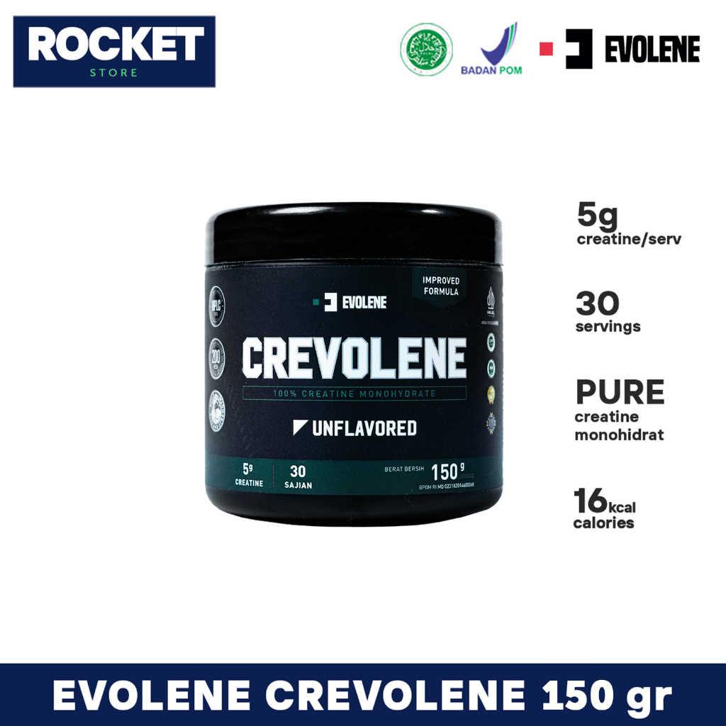 Jual Evolene Crevolene Creatine Monohydrate MESH 200 HPLC Tested 30 ...