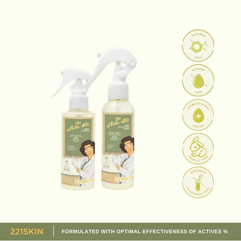 Jual 221SKIN Bundle C - Acne Body Exfo, Acne Body Essence / Exfoliating ...