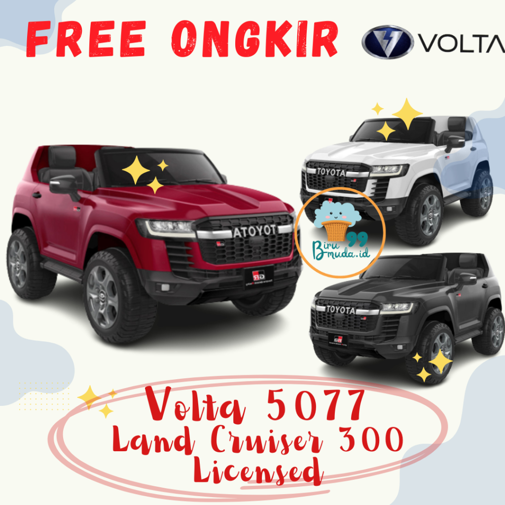 Jual Volta 5077 Toyota Land Cruiser LC 300 - Black Mainan Mobil Aki ...