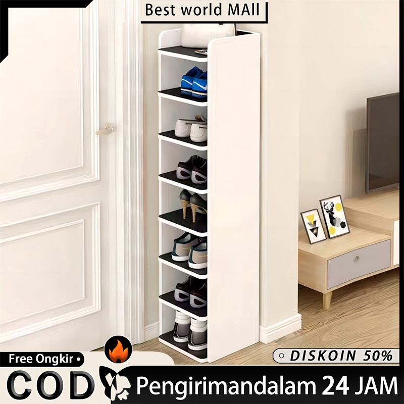 Jual Rak Sepatu Kayu 4/6/7/8 Susun Rak Sepatu Minimalis Rak Sepatu ...