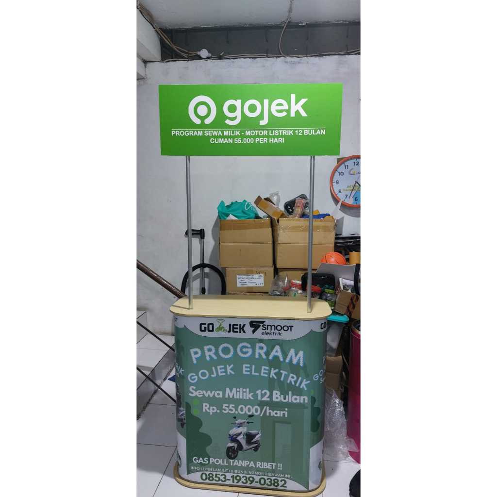 Jual Eventdesk alas kayu |Polycounter Kayu (with header) | Pop Up Table ...