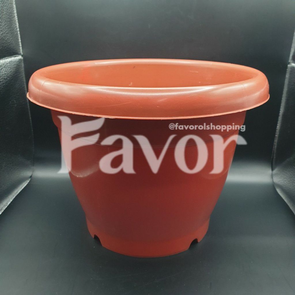 Jual Pot Bunga Plastik Vinca 25 MERAH BATA si Kembang Cantik Glossy ...