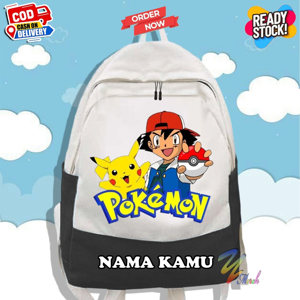 Jual Tas Ransel Anak Laki Laki Animasi Pokemon Go Ash Dan Pikachu ...