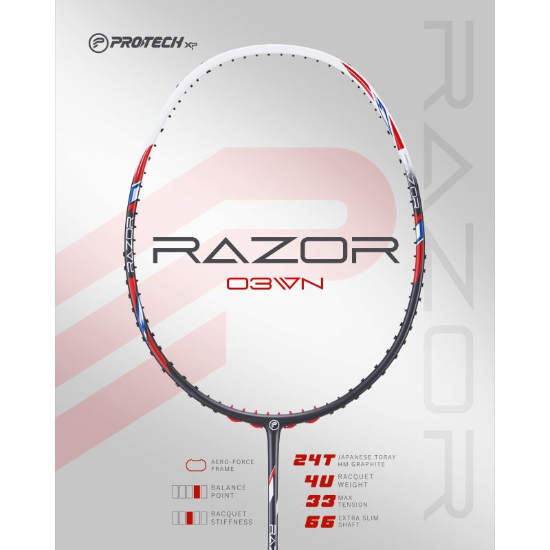 Jual RAKET BADMINTON PROTECH RAZOR 03 05 11 13 WN|4UG2| MAX 33 LBS ...