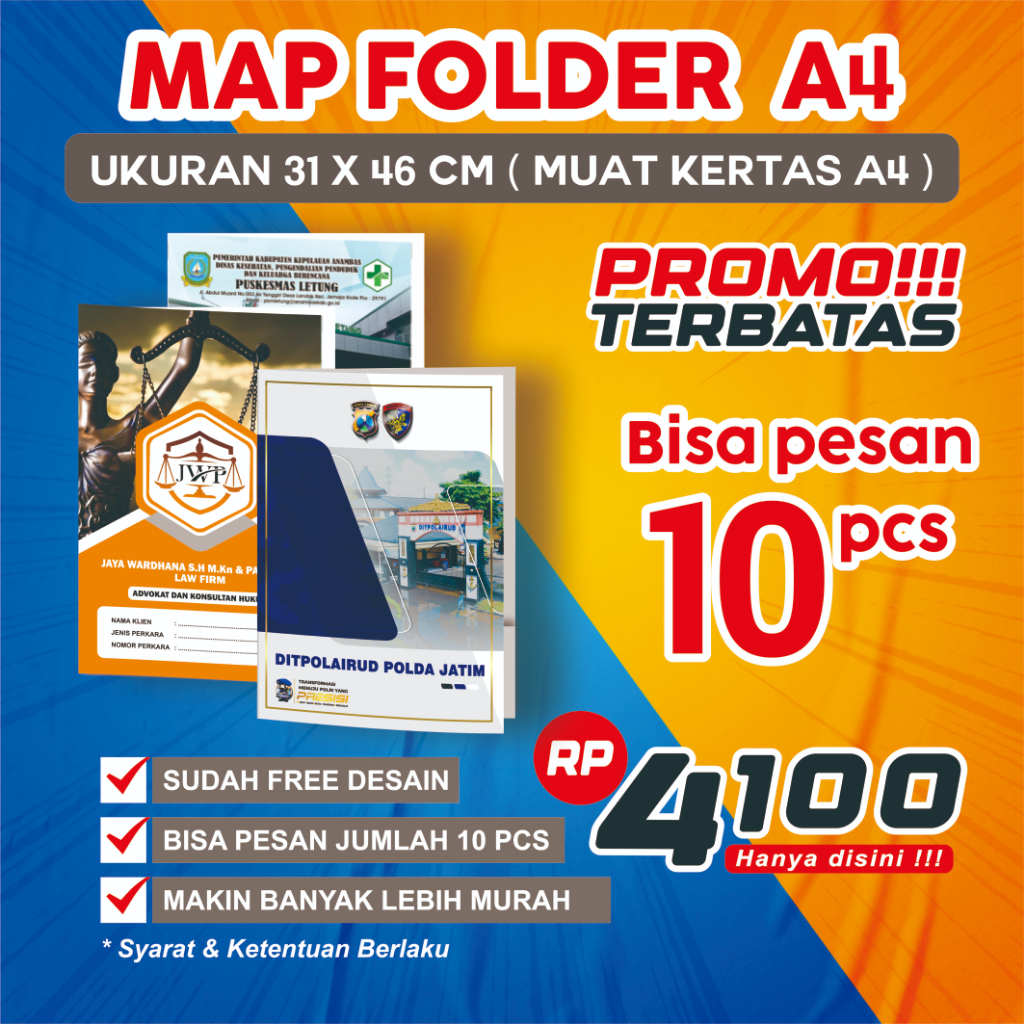 Jual Map Folder Cetak Custom (Minimal 10 pcs bisa) | Shopee Indonesia