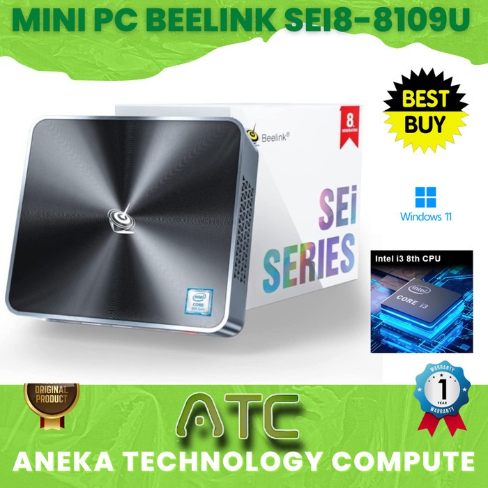 Jual Mini PC Beelink SEi8 Intel i3 8109U 16/256GB SSD HDMI Windows 11 ...