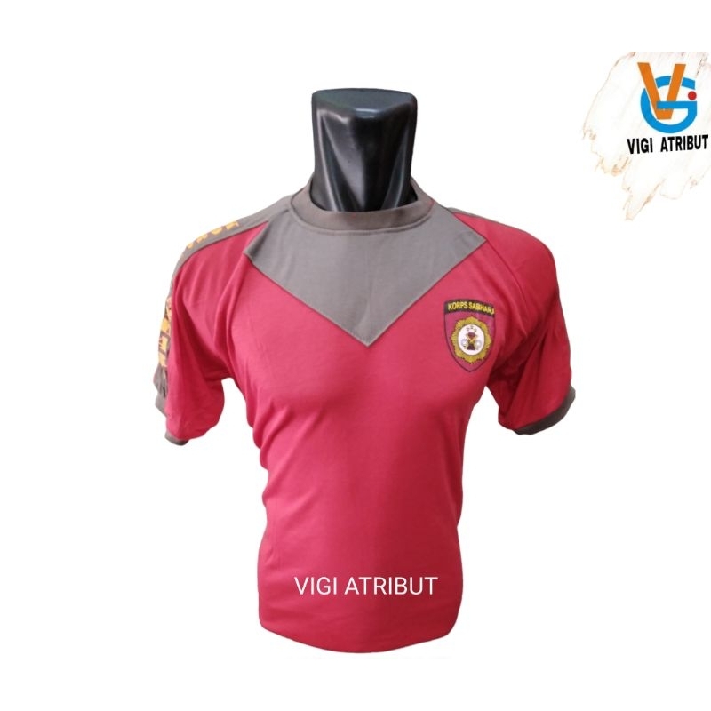 Jual baju kaos korps sabhara warna merah | Shopee Indonesia