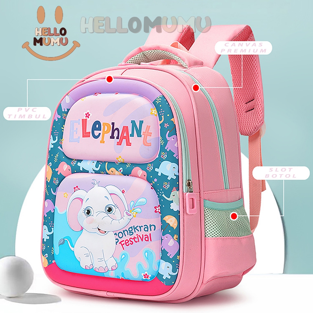 Jual Hellomumu Backpack TK/SD Model 3D Unisex Animal Characters ...