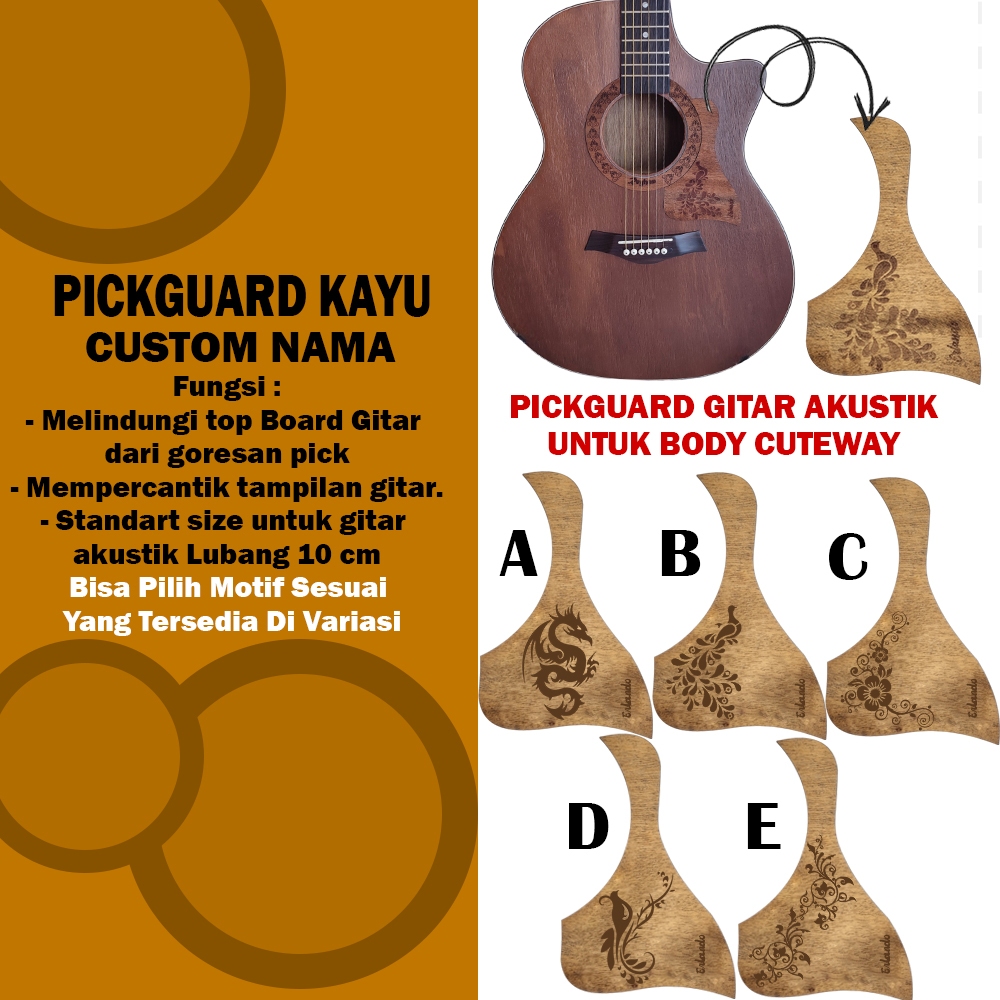 Jual Pickguard/bescemer Kayu gitar akustik body Cuteway | Shopee Indonesia