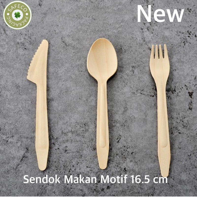 Jual Sendok Garpu Makan Kayu Cover Sendok Kayu Disposable Wooden ...
