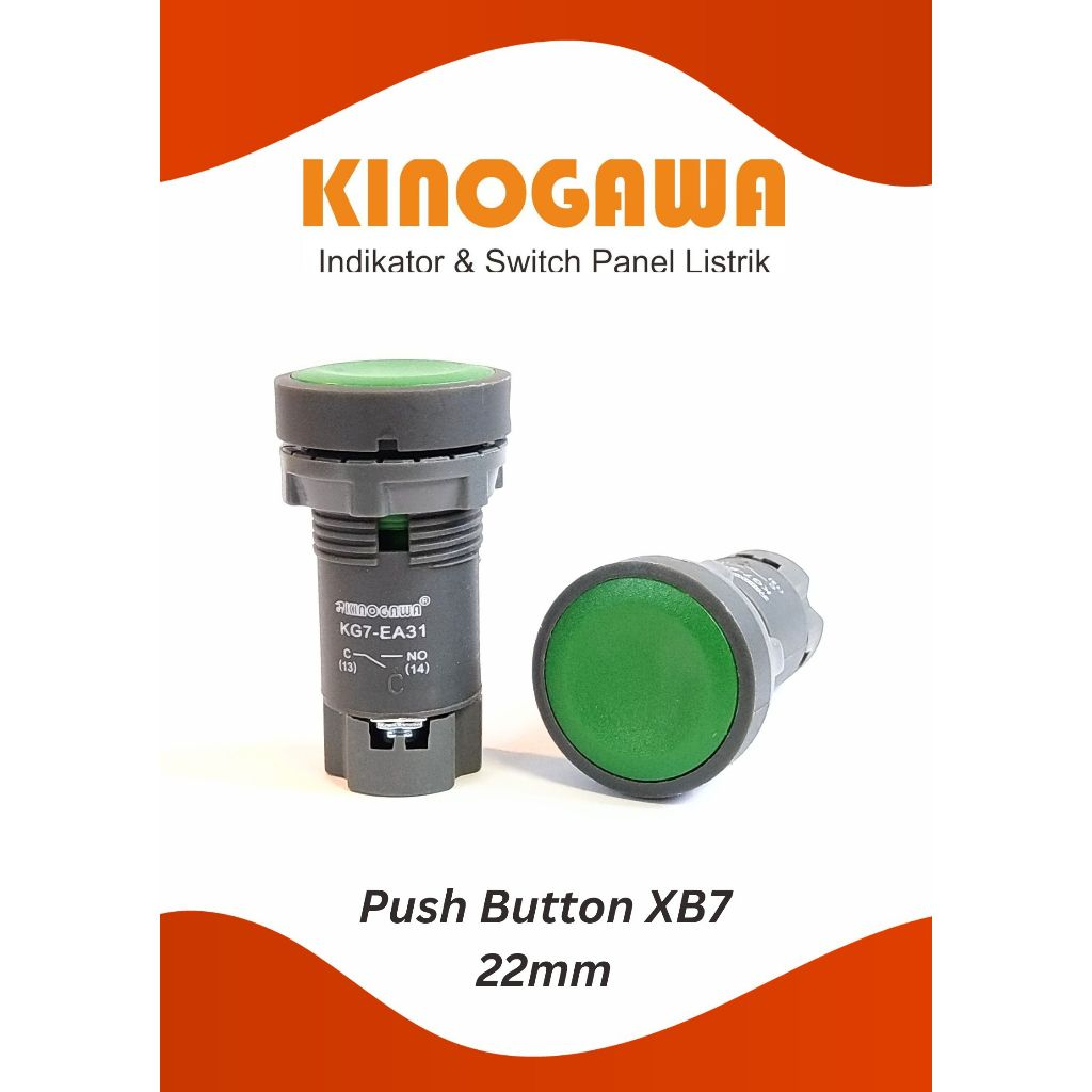 Jual Push Button 22mm Hijau XB7 - Tanpa lampu | Shopee Indonesia
