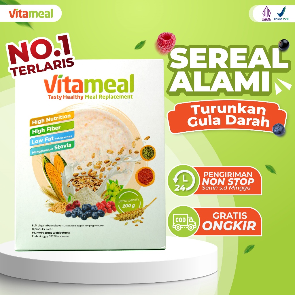 Jual VITAMEAL Sereal Alami Multigrain Penurun Gula Darah Tinggi Obat ...