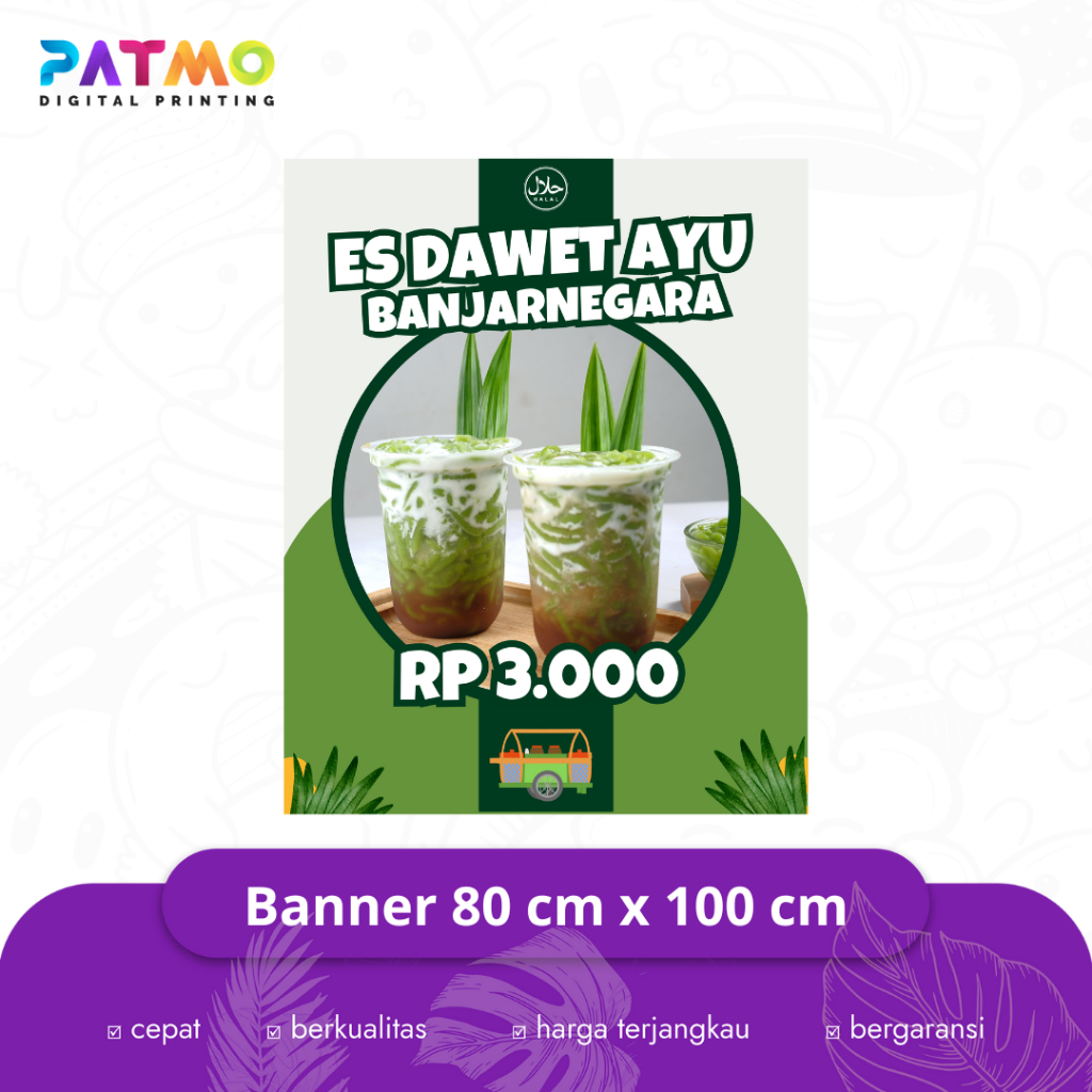 Jual GRATIS DESIGN Spanduk 80X100 Es dawet Banner Es Teh MMT Warung ...