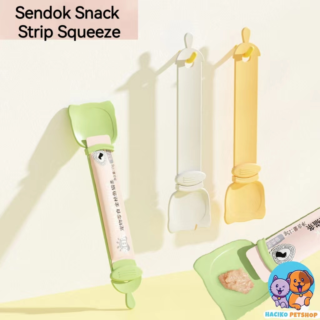 Jual [HACIKO PETSHOP] Sendok Dispenser Makanan cair Kucing Anjing Strip ...
