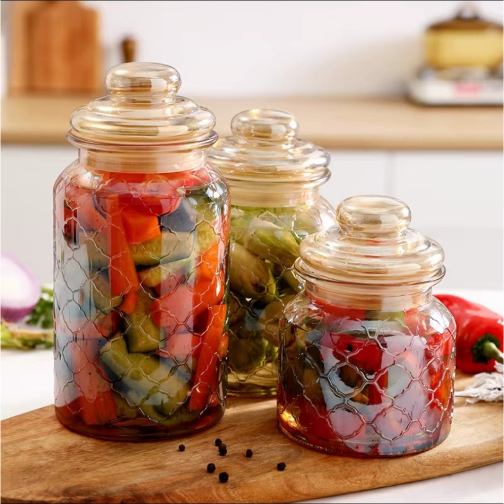 Jual Snack Jar Toples Botol Kaca Bulat Transparan Tempat Penyimpanan ...