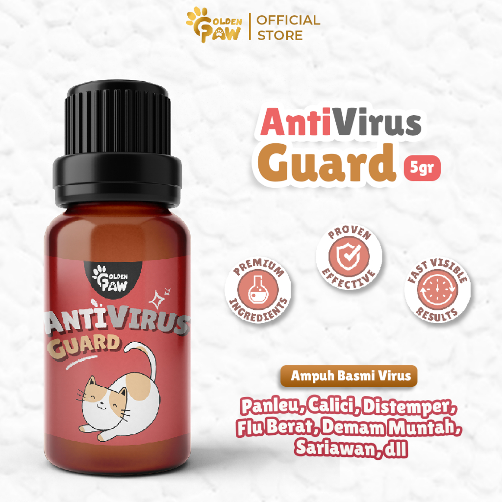 Jual Golden Paw - AntiVirus Guard 5gr Obat Virus Calici Distemper ...
