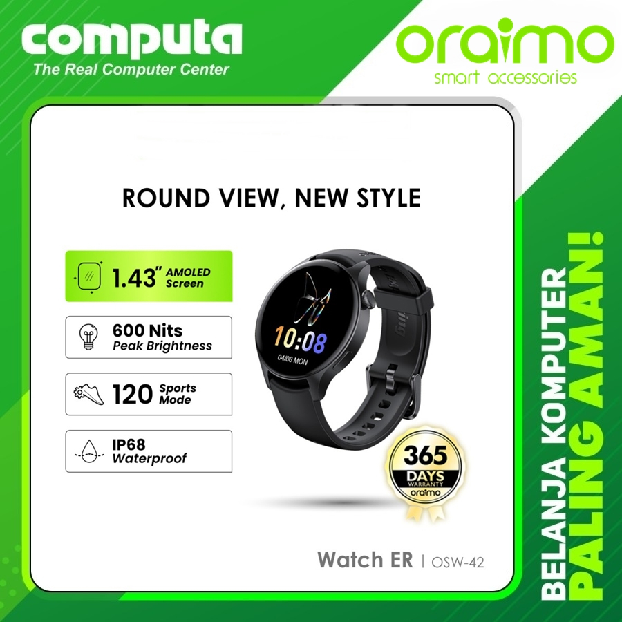 Jual Oraimo Watch ER 1.43" Smartwatch Amoled Screen Wireless 120+Mode ...