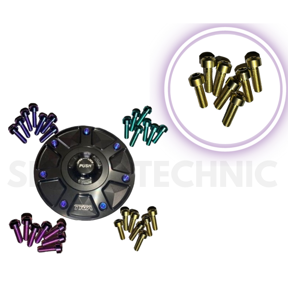 Jual Baut Titanium Set Tutup Tangki Fuel Cap Ninja SS R RR 150 Gr5 7Pcs | Shopee Indonesia