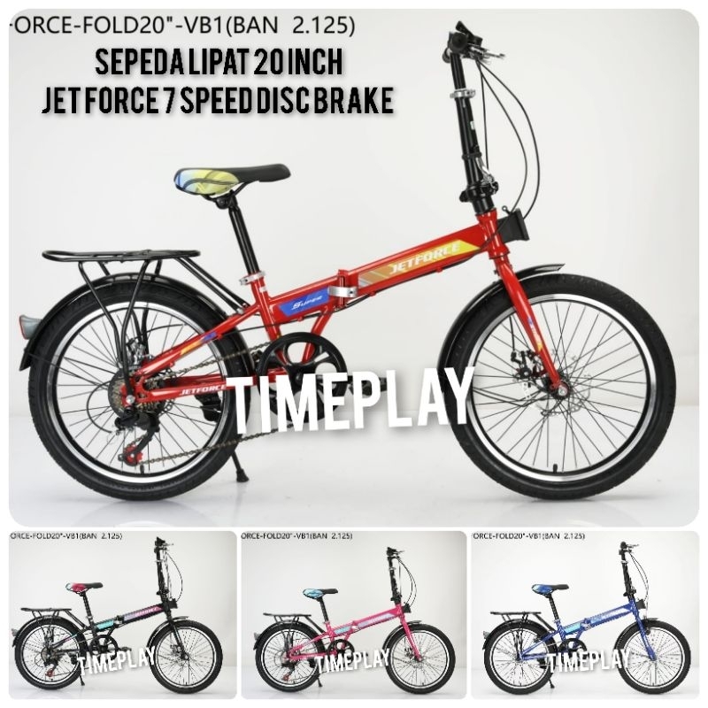 Jual Sepeda lipat 20 inch jet force discbrake cakram 7 speed | Shopee ...