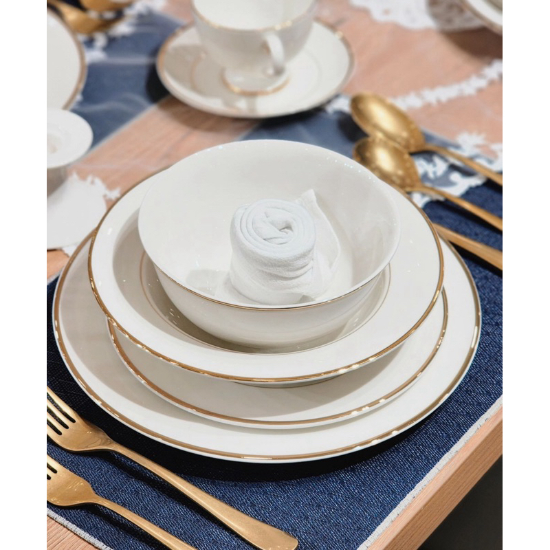 Jual Mikasa Cameo Gold Rim Plate White St Saint James Tableware piring ...