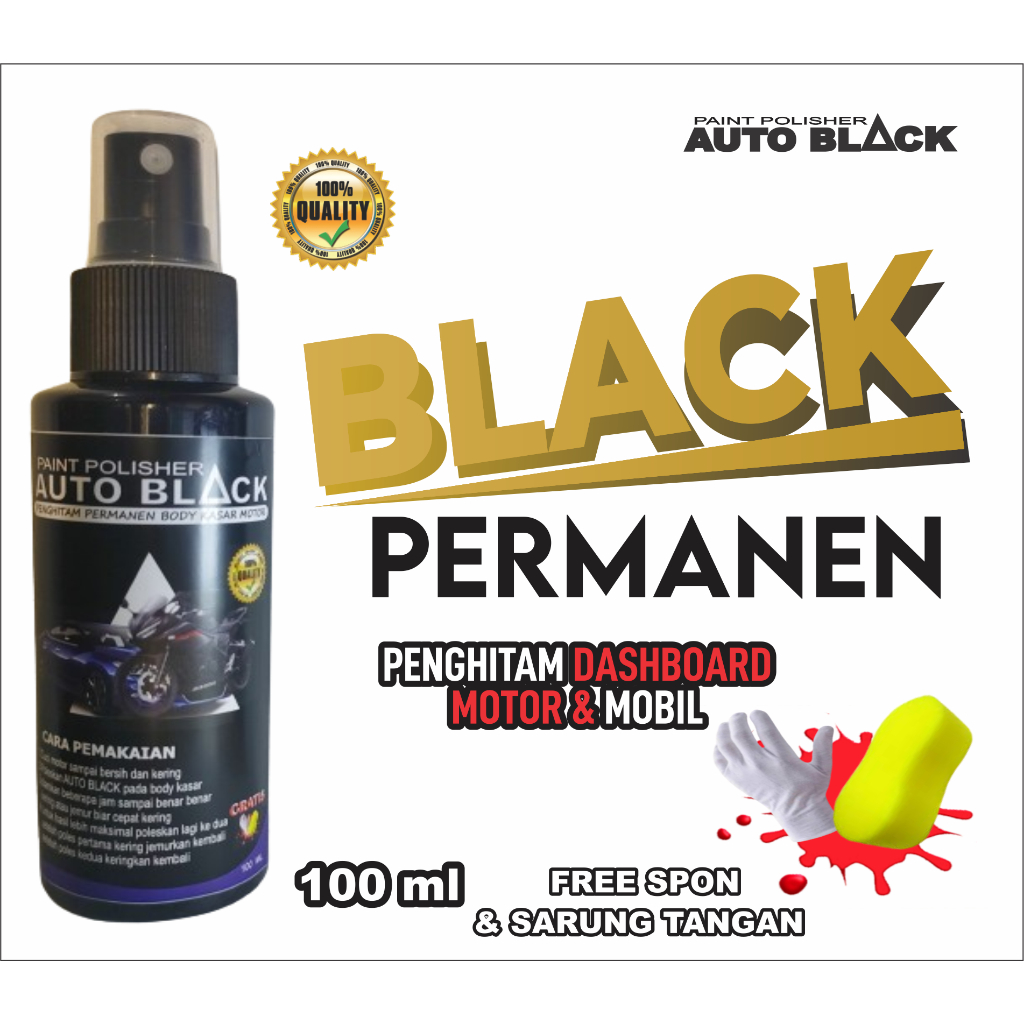 Jual Penghitam dashboard motor Auto black Original 100 mili sprey ...