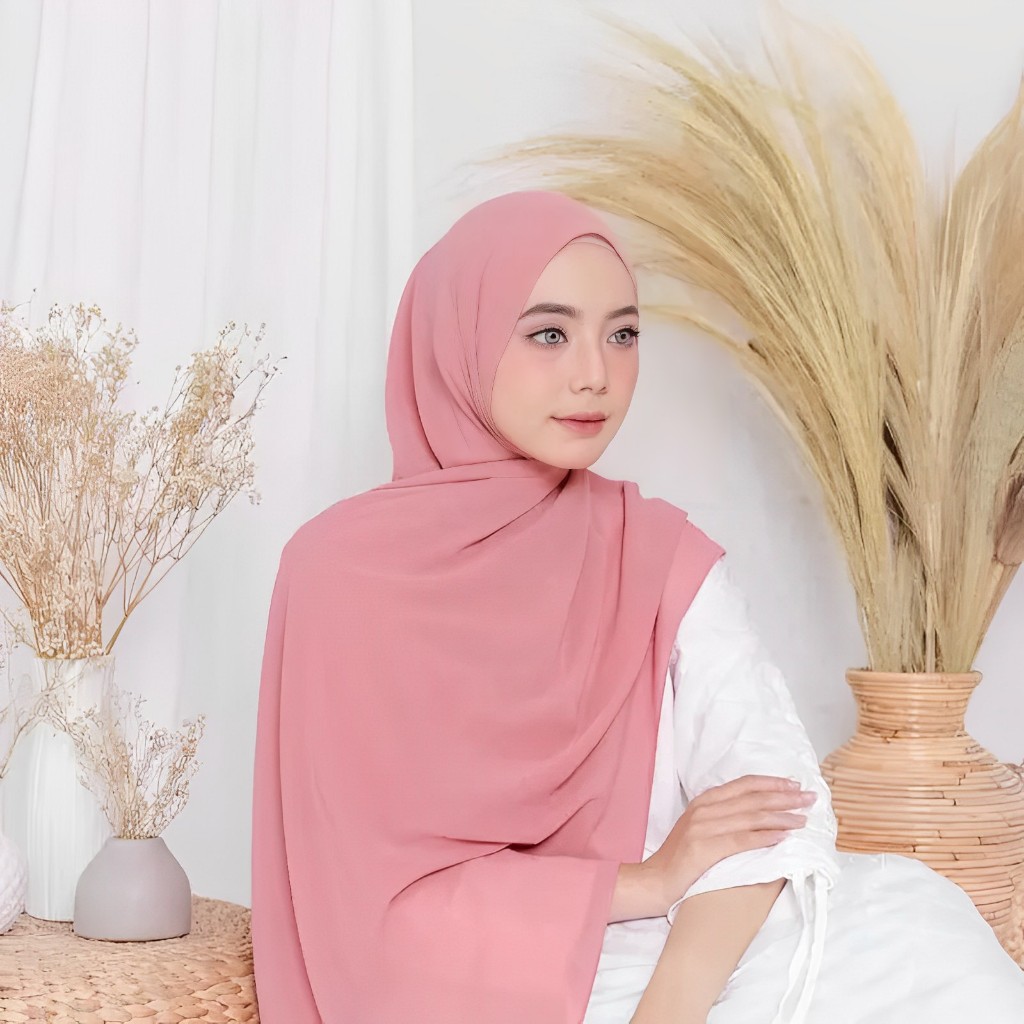 Jual PART II PASHMINA CERUTY POLOS BABYDOLL UKURAN 180X75CM, HIJAB PASHMINA CERUTY BABYDOLL ...