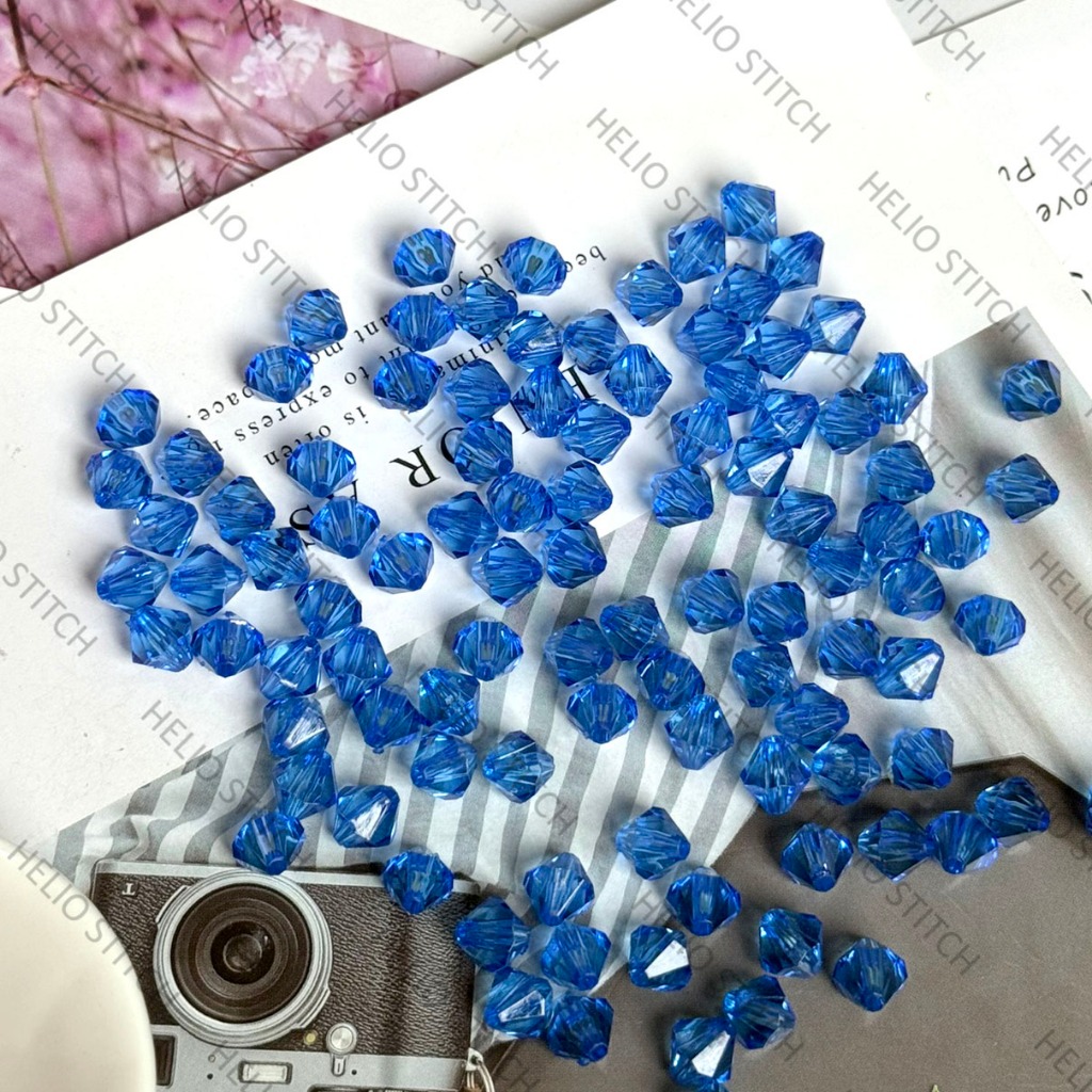 Jual [Pilih Warna] 10 gr Manik-manik Transparan bentuk Diamond Bicone 8 ...