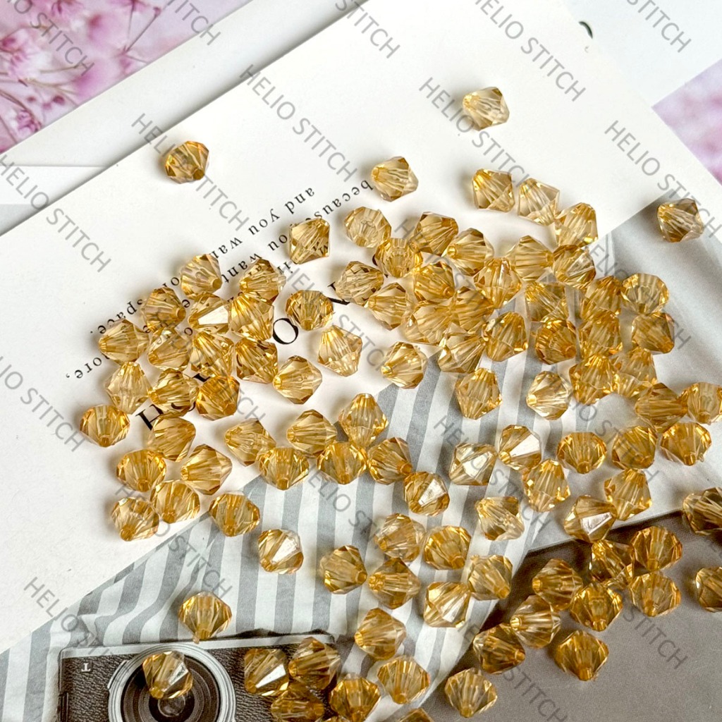 Jual [Pilih Warna] 10 gr Manik-manik Transparan bentuk Diamond Bicone 8 ...