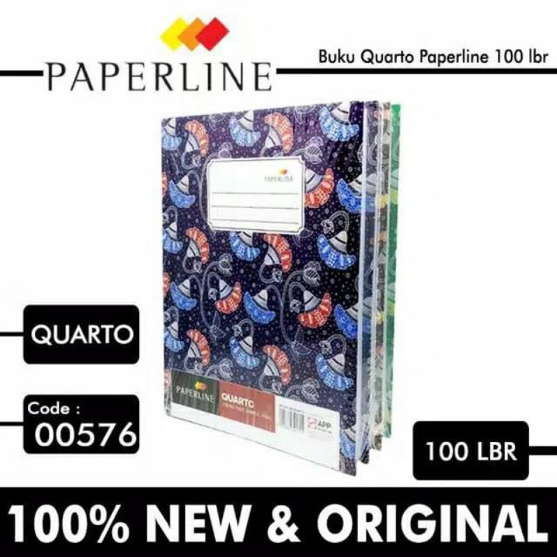 Jual Buku Tulis Hardcover Quarto Paperline 100 Lembar Buku Tebal