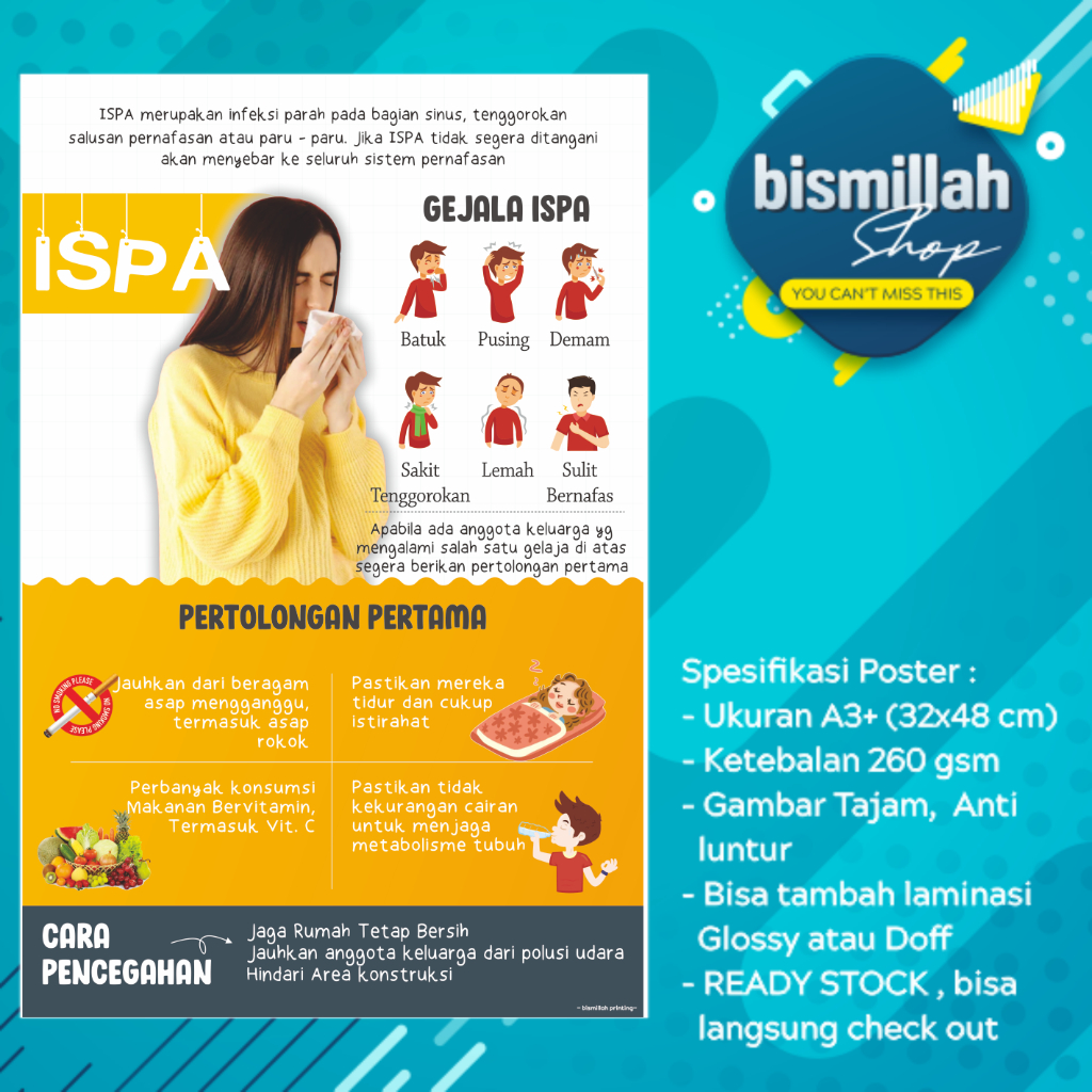 Jual Poster kesehatan ISPA | Shopee Indonesia