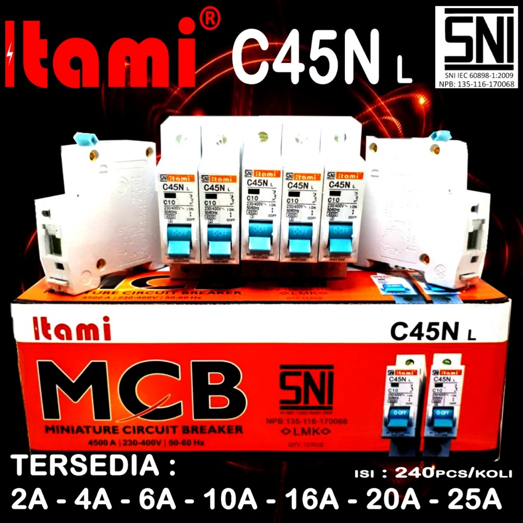 Jual MCB ITAMI 1 PHASE 2A 4A 6A 10A 16A 20A 25A SNI | Shopee Indonesia