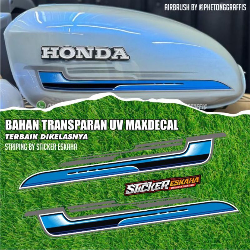 Jual Striping CB Transparan Airbrush Lembayung Biru | Shopee Indonesia