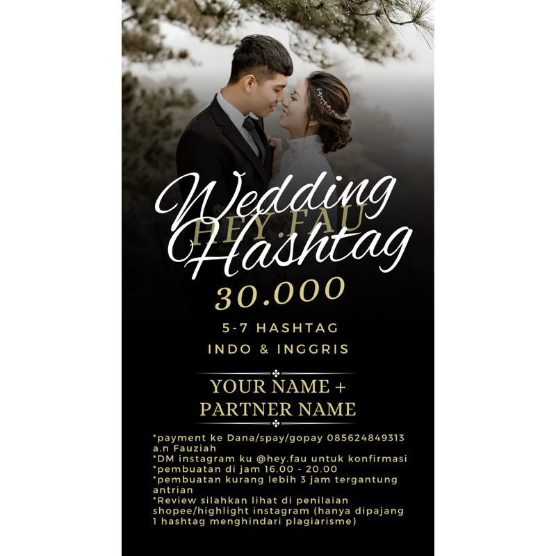 Jual JASA PEMBUATAN WEDDING HASHTAG | Shopee Indonesia
