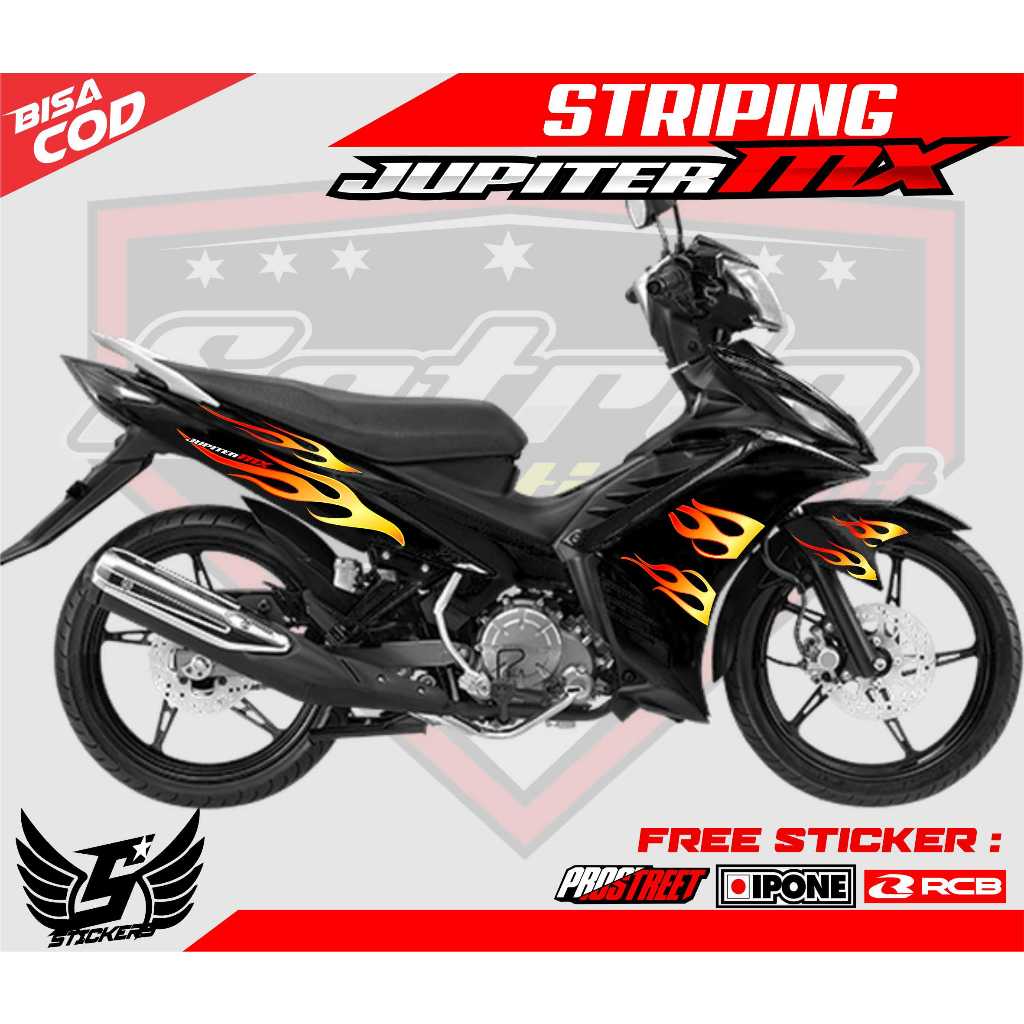 Jual STRIPING VARIASI YAMAHA JUPITER MX NEW DESAIN API / STICKER LIST ...