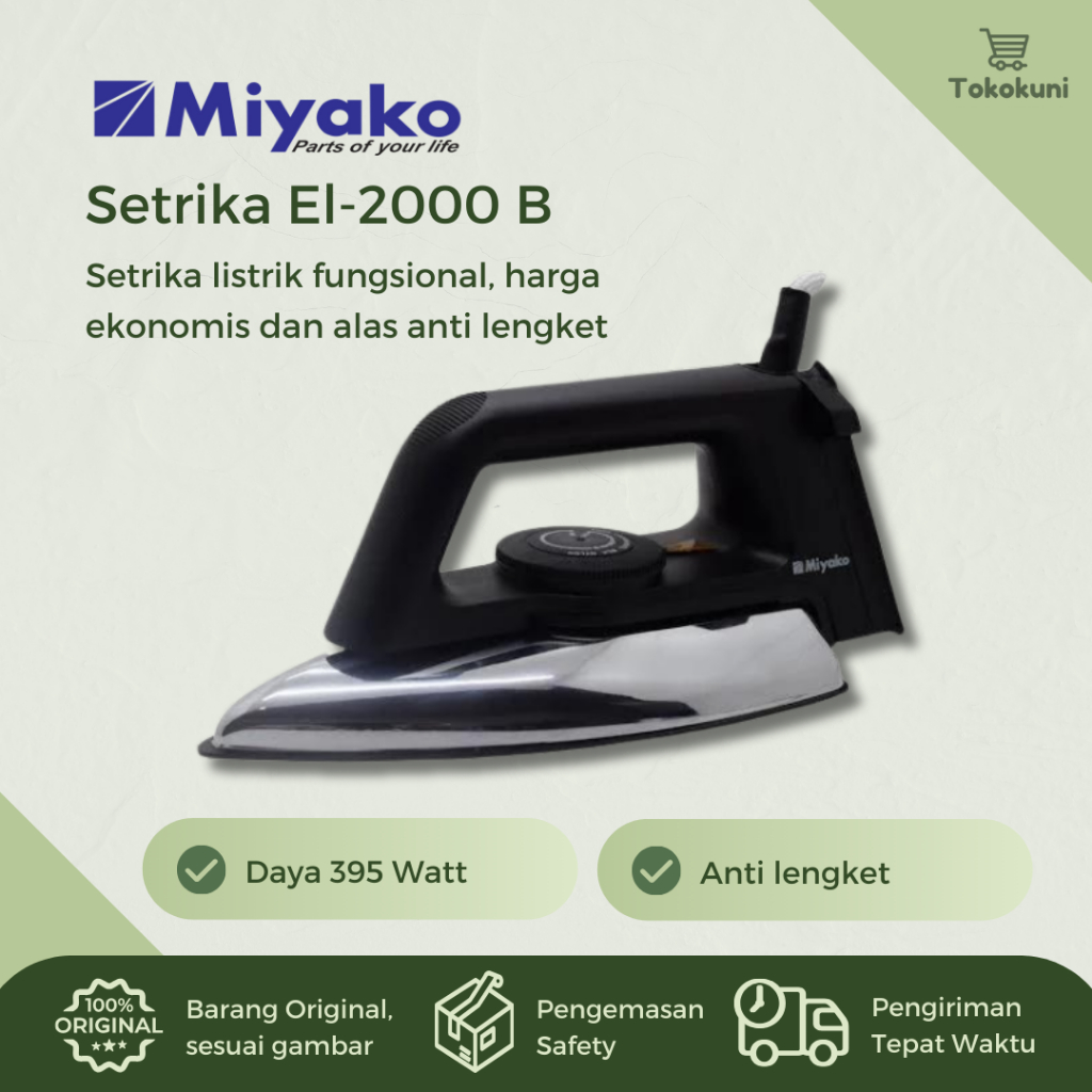 Jual Setrika Miyako El-2000B| Gosokan Baju Seterika Hemat Energi Miyako ...