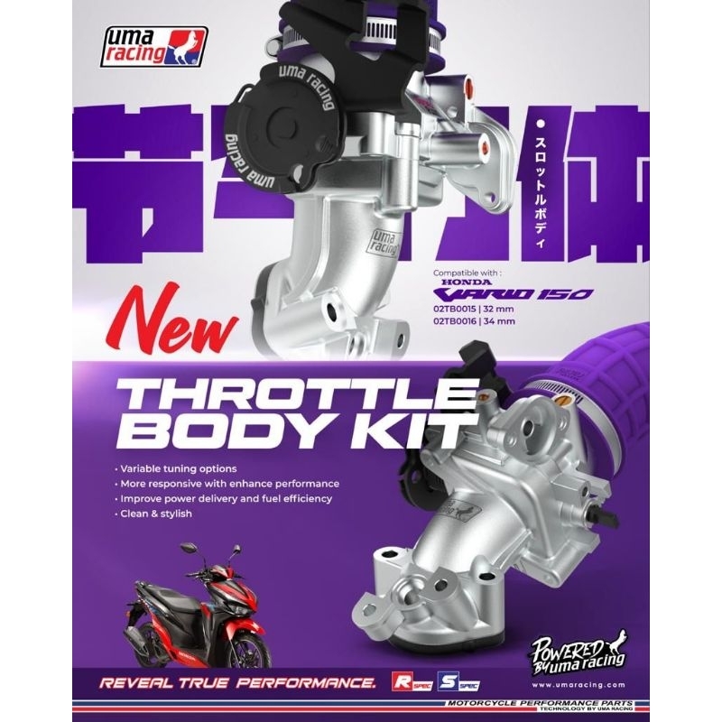 Jual THROTTLE BODY TB VARIO 125 VARIO 150 MATIC SET VELOCITY 32 34 UMA ...