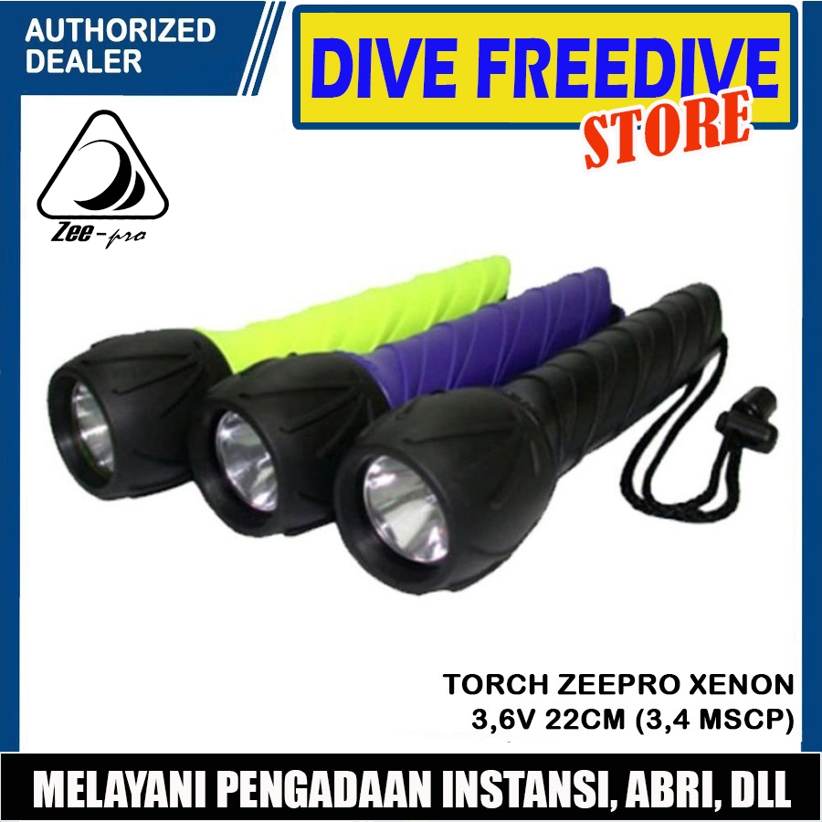 Jual Torch Underwater Zeepro Xenon 3.6V 22cm Selam Scuba Diving Dive ...