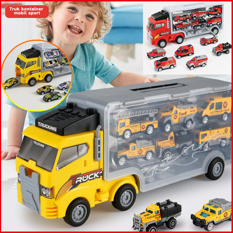 Jual Mainan Anak Storage Container Truck Vehicle Alloy Pull Back Car ...
