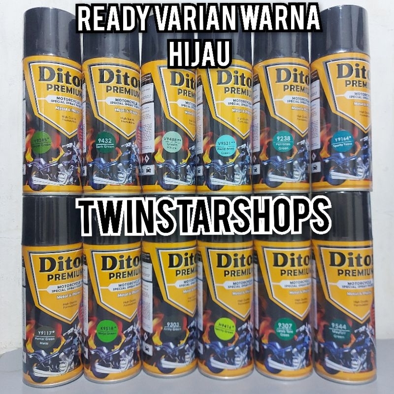 Jual Diton Premium Pilok Pilox Cat Semprot Ready Berbagai Varian Warna Hijau Green 400cc 9238 ...