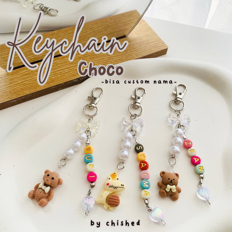 Jual Keychain Choco Custom Nama | Shopee Indonesia