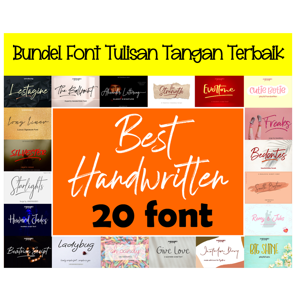Jual Bundel Font Tulisan Tangan Terbaik (20 Fonts) | Shopee Indonesia
