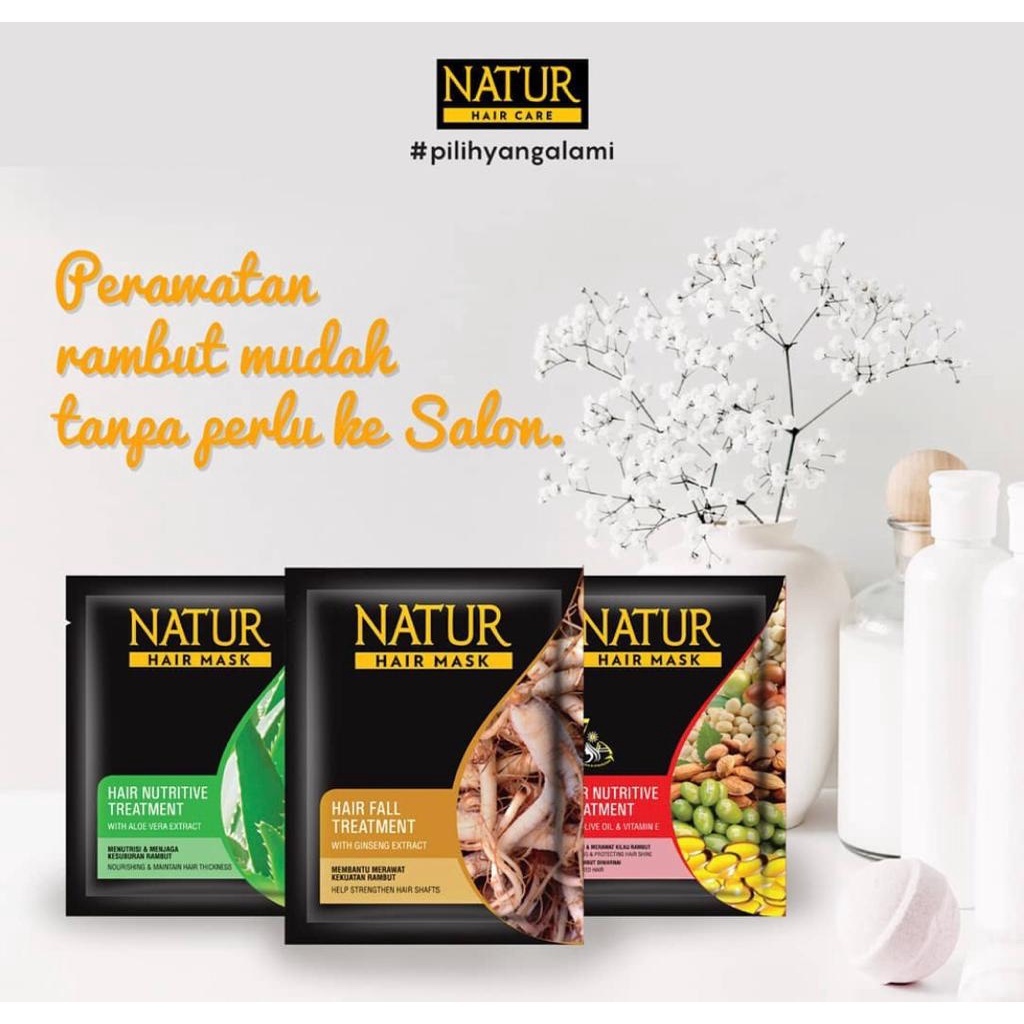 Jual NATUR Hair Mask Hair Nutrive Treatment - Ginseng Extract | Aloe ...